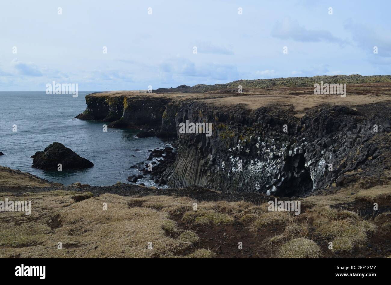 Towering sea cliffs along the coastline of Iceland Stock Photo - Alamy