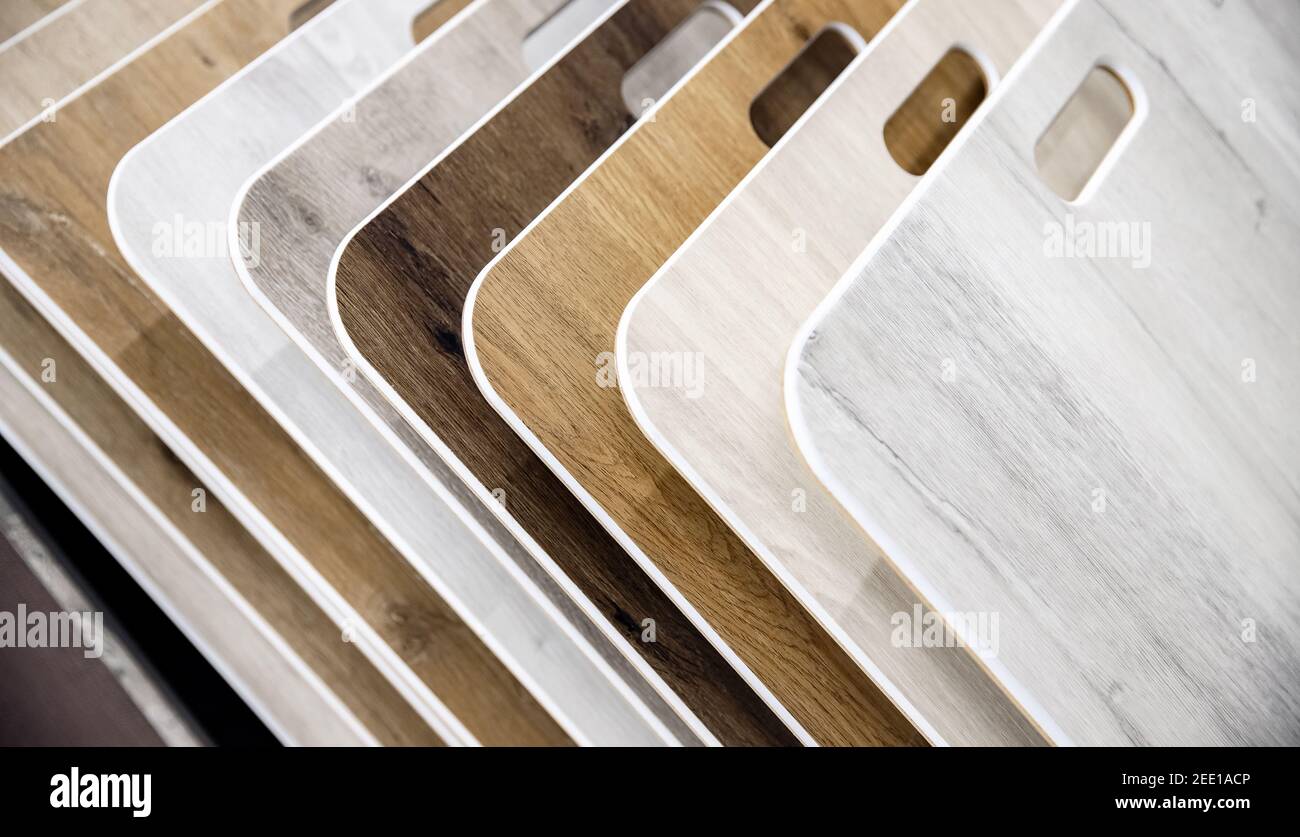 Closeup laminate and parquet wood chipboard, architecture and ...