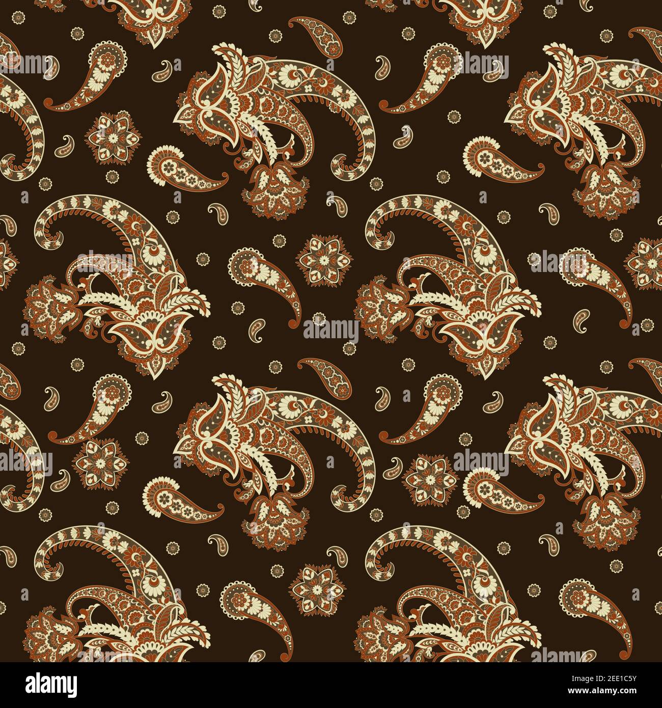 Paisley Vector Pattern. Seamless Floral Textile Background Stock Vector ...