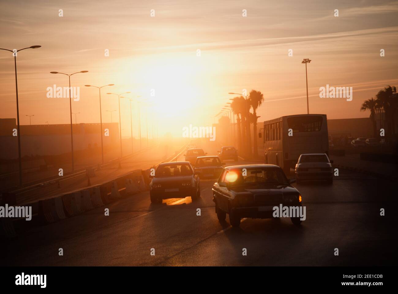 traffic on the highway at sunset, Rabat, Morocco Stock Photo - Alamy
