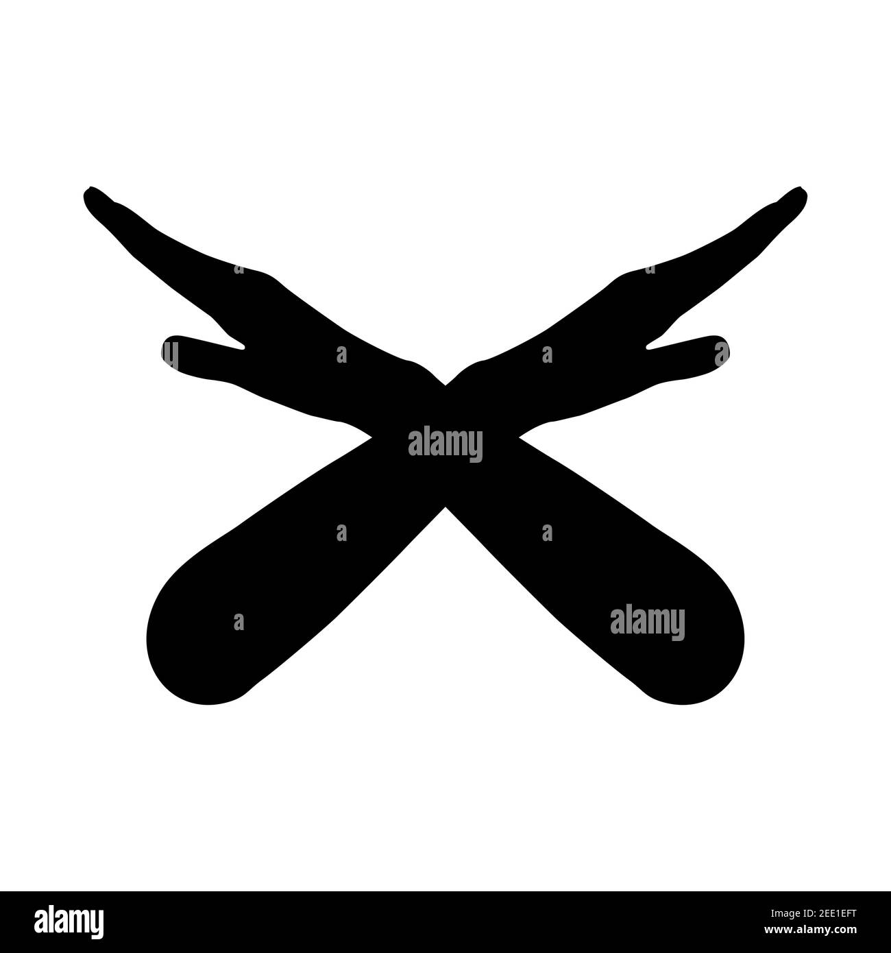 Silhouette sign denial x hands. Vector illustration silhouette of the ...