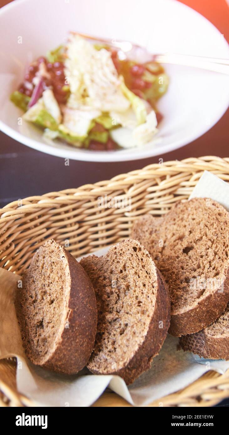 Kidney beans health salad. Dark table. Cafe menu Stock Photo - Alamy