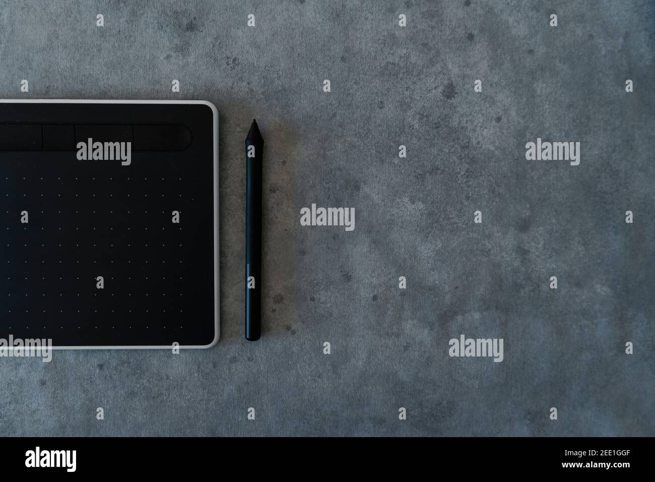 Top view of a graphic tablet for drawing with a digital pen Stock Photo ...