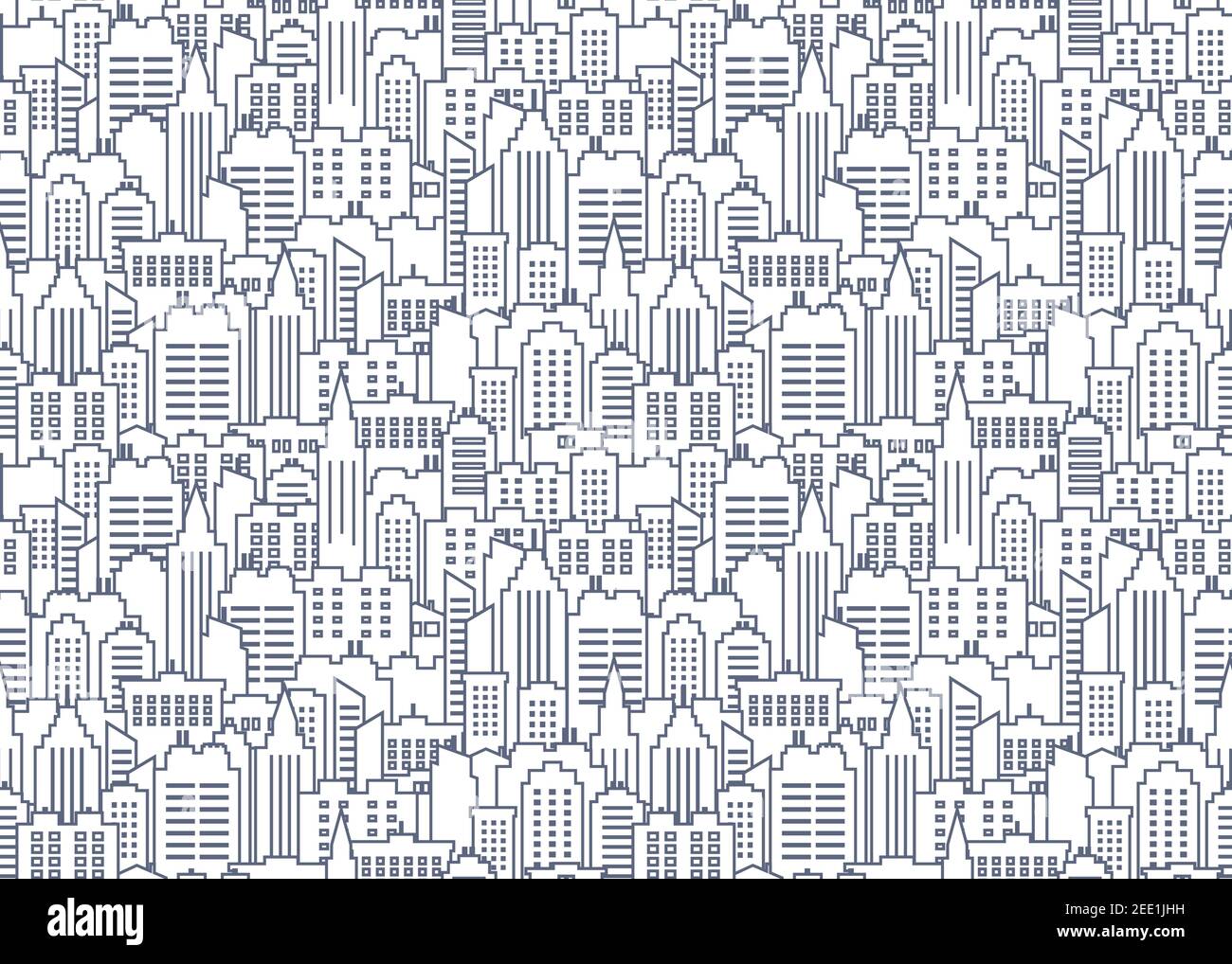 City scape seamless pattern. Thin line City background. Downtown ...