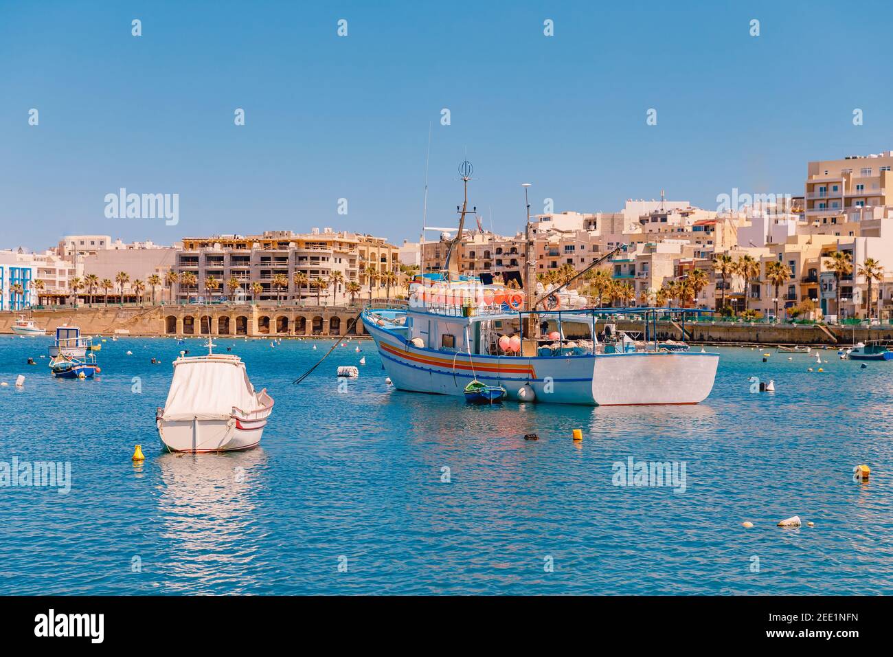 Marsaskala bay boats malta hi-res stock photography and images - Alamy