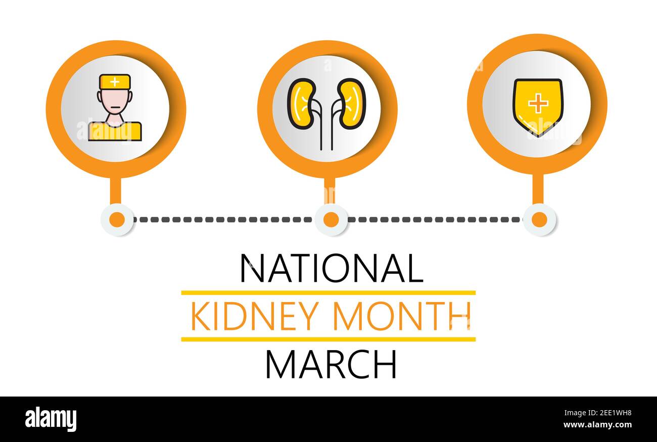 National kidney month concept vector. Heath care event is celebrated in ...