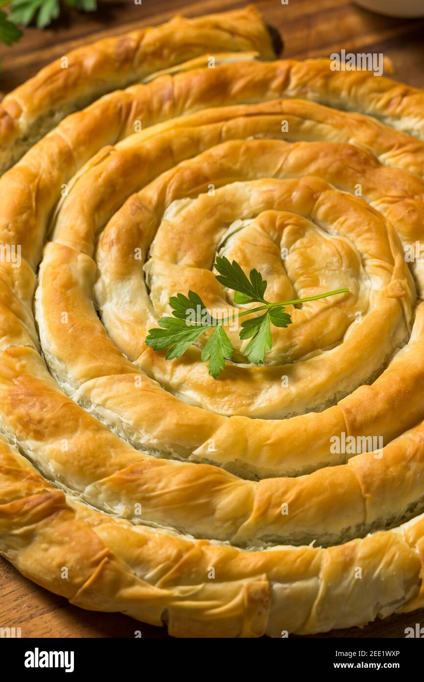 Homemade Spinach and Feta Spanakopita Swirl Ready to Eat Stock Photo ...