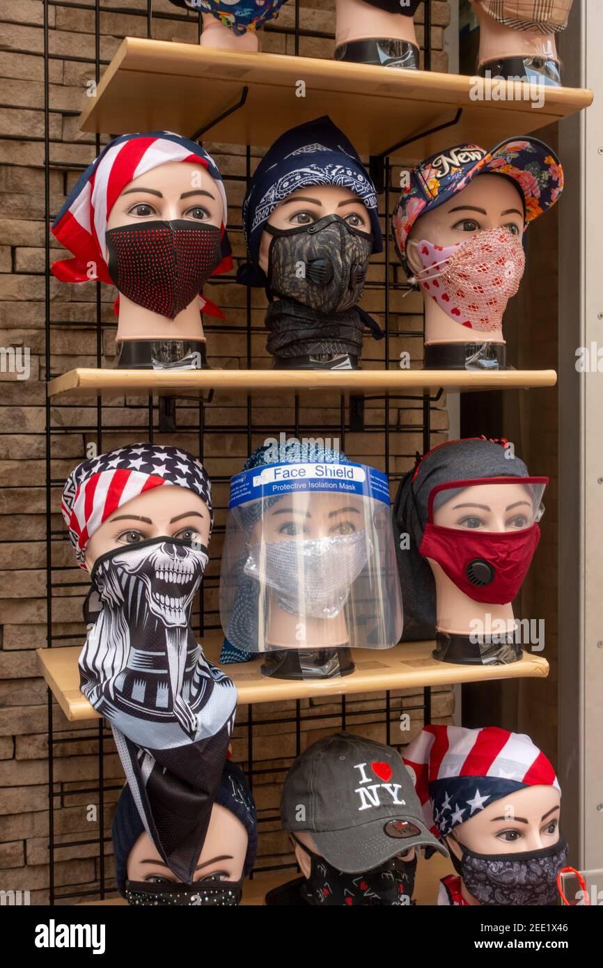 face masks at souvenir store in Manhattan NYC Stock Photo - Alamy