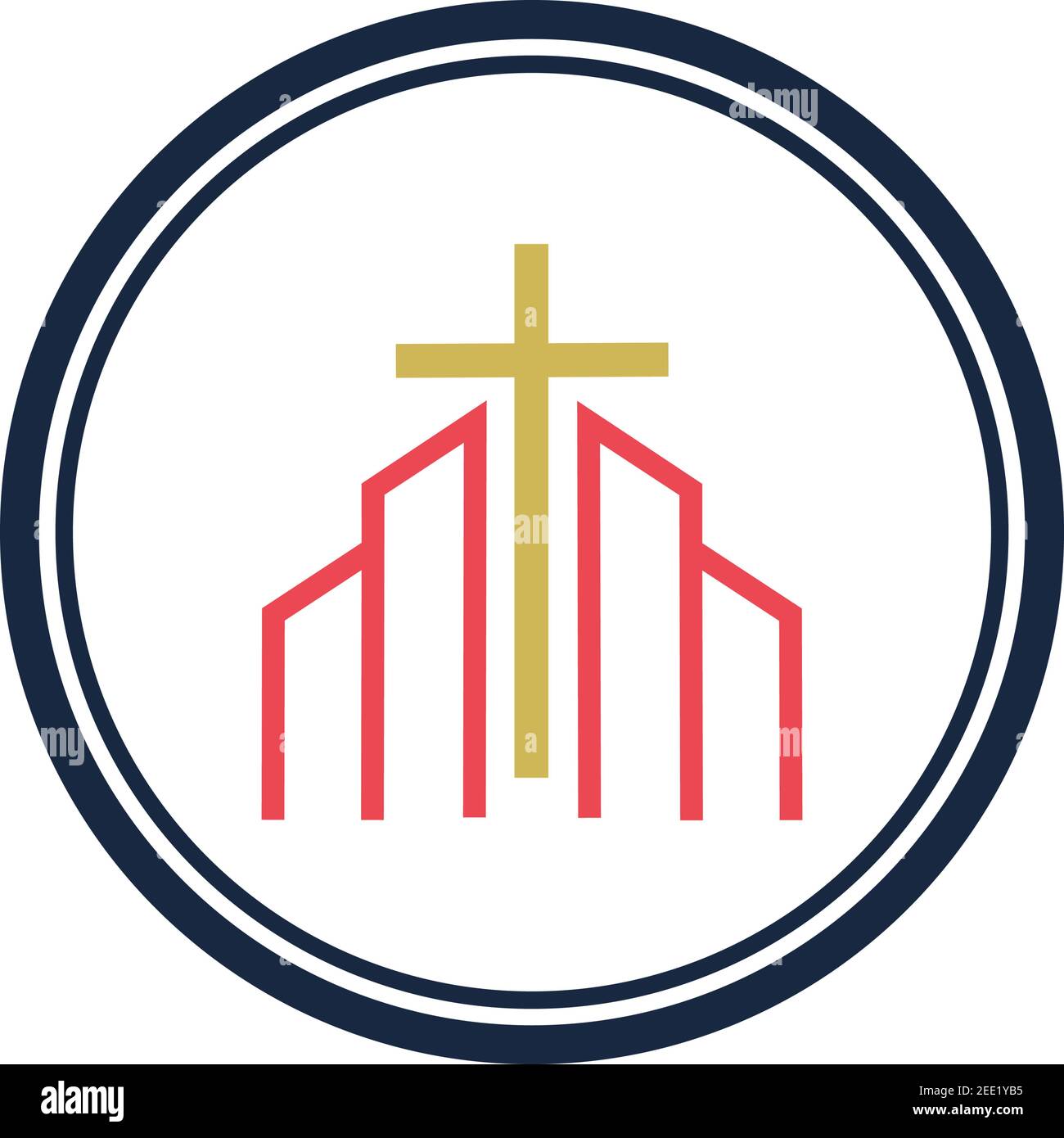 church christian line art logo design,Christian symbols Stock Vector ...