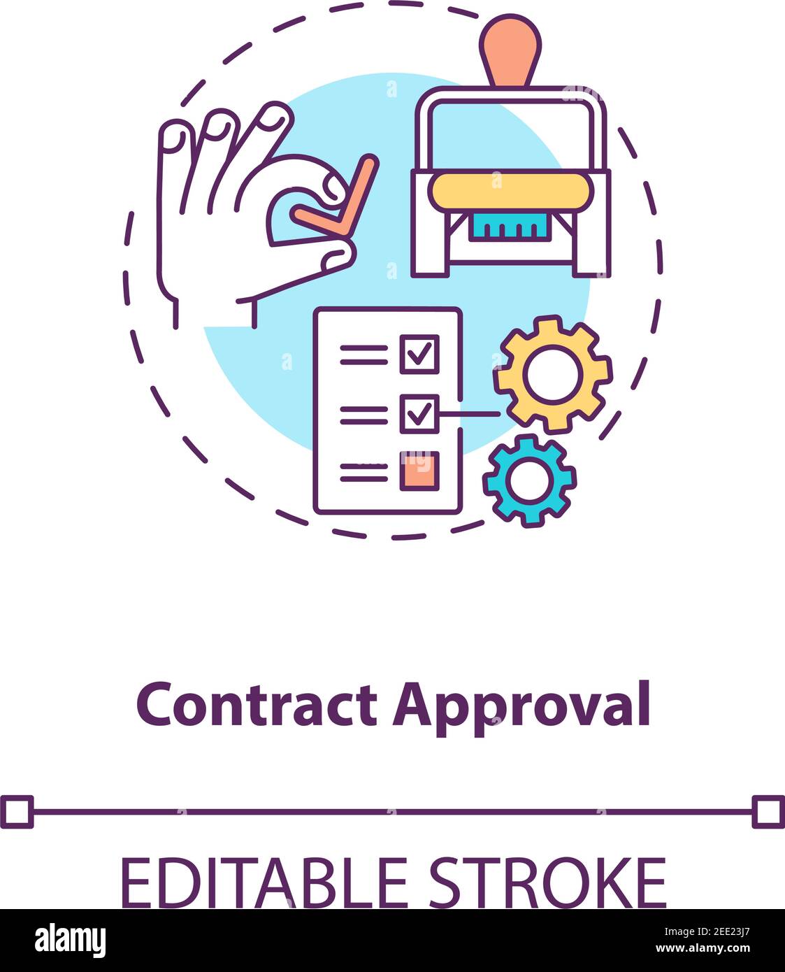 Contract approval concept icon Stock Vector Image & Art - Alamy