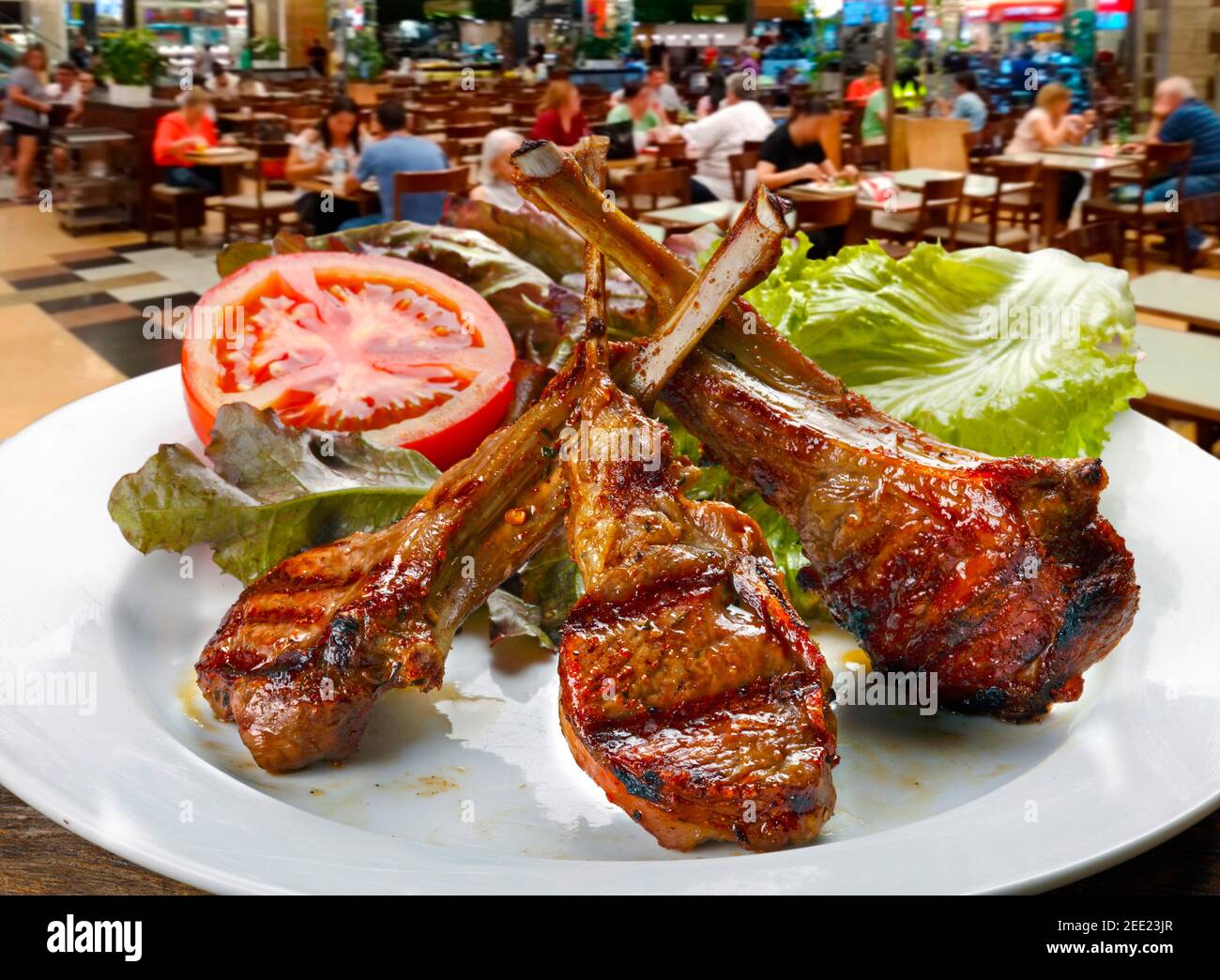 Roasted lamb rib Stock Photo - Alamy