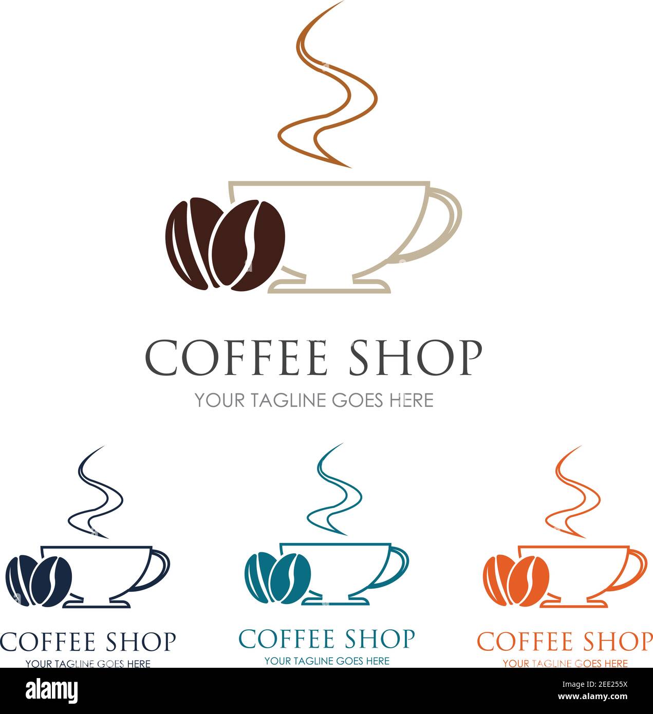 Coffee Shop Logo Icon Template Design Vector Illustration Stock Vector ...