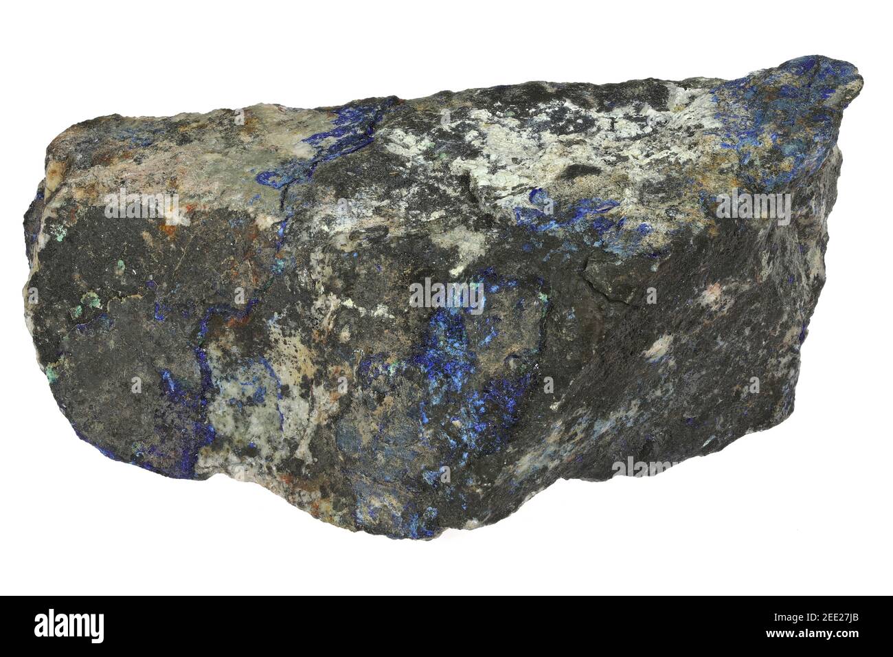 azurite on matrix from USA isolated on white background Stock Photo - Alamy