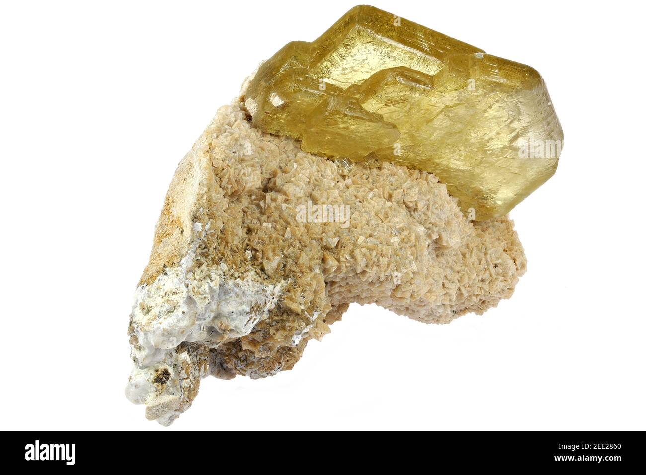 baryte crystal on matrix from Cerro Huarihuyn, Peru isolated on white ...