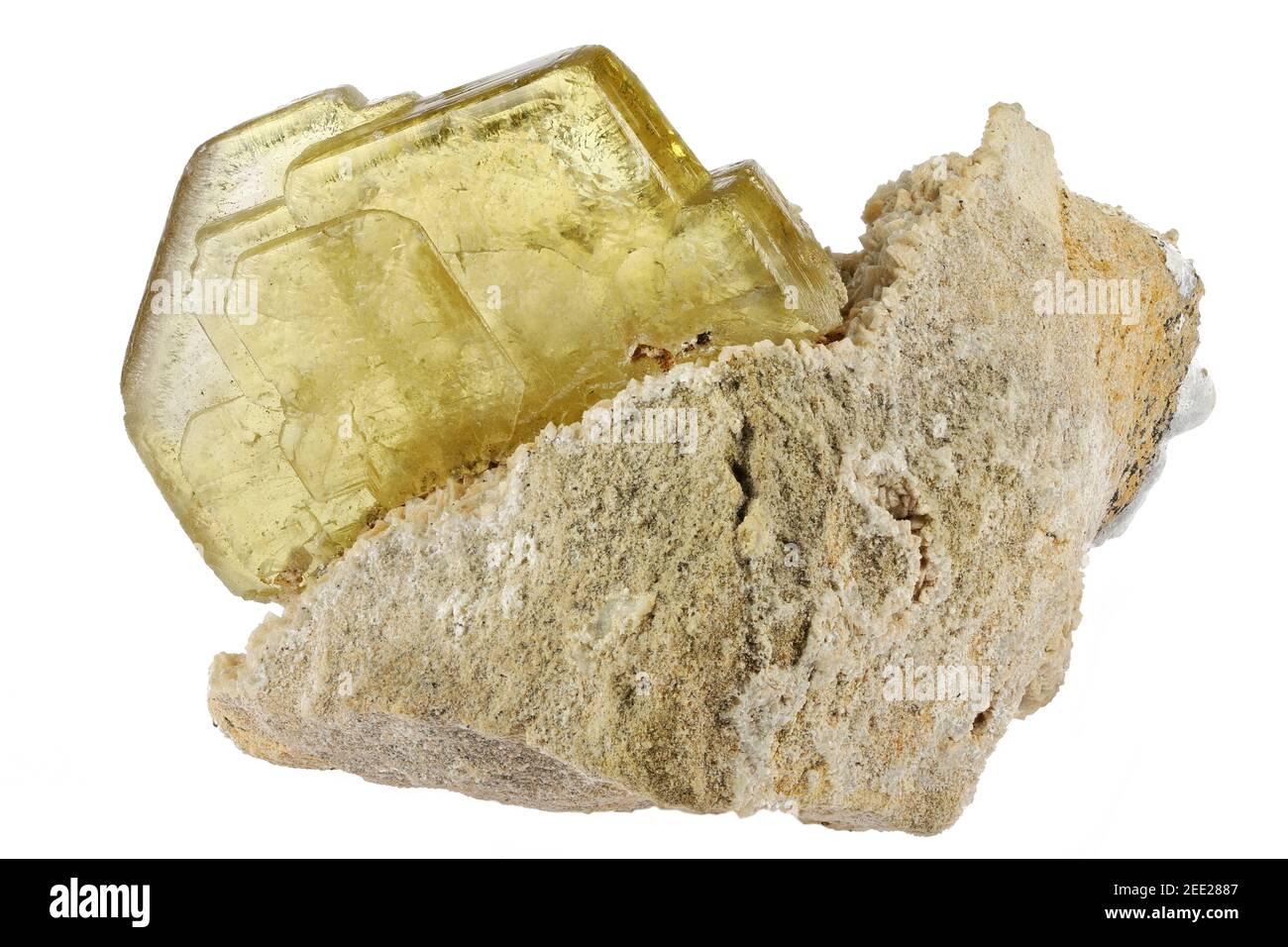 baryte crystal on matrix from Cerro Huarihuyn, Peru isolated on white ...