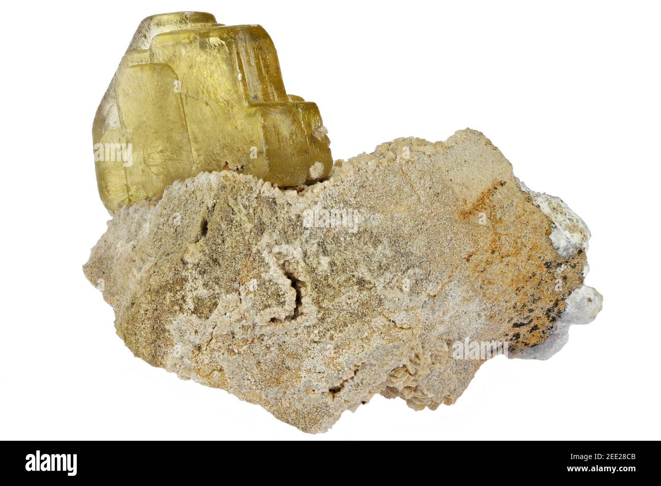 baryte crystal on matrix from Cerro Huarihuyn, Peru isolated on white ...