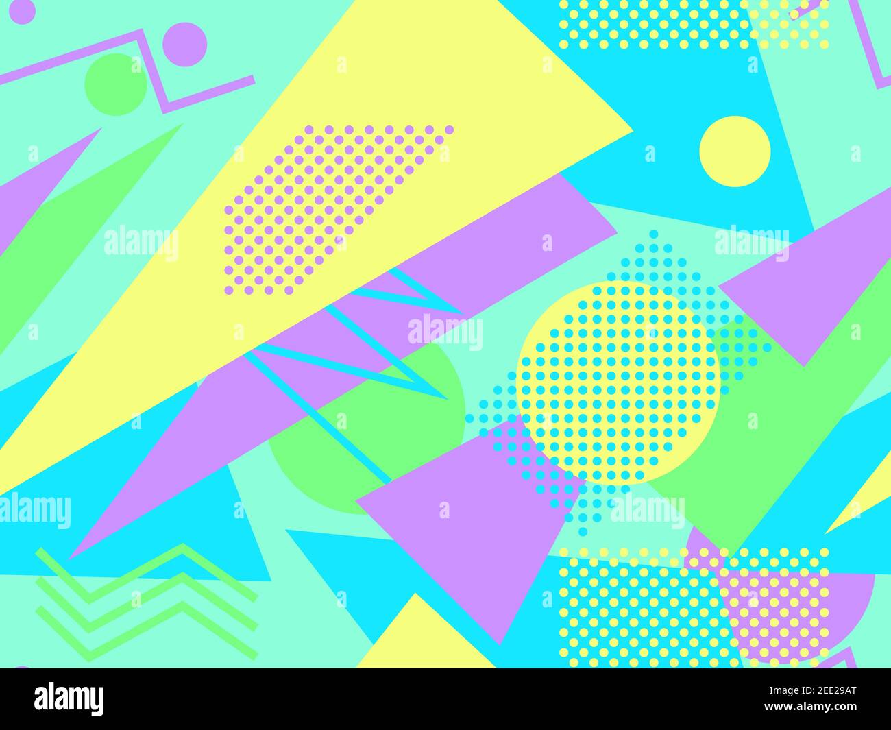 Memphis seamless pattern. Geometric elements memphis in the style of 80 ...
