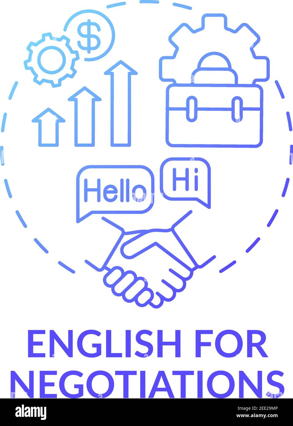 English for negotiations concept icon Stock Vector Image & Art - Alamy