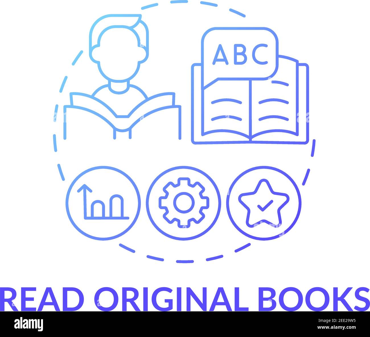 Reading original books concept icon Stock Vector Image & Art - Alamy