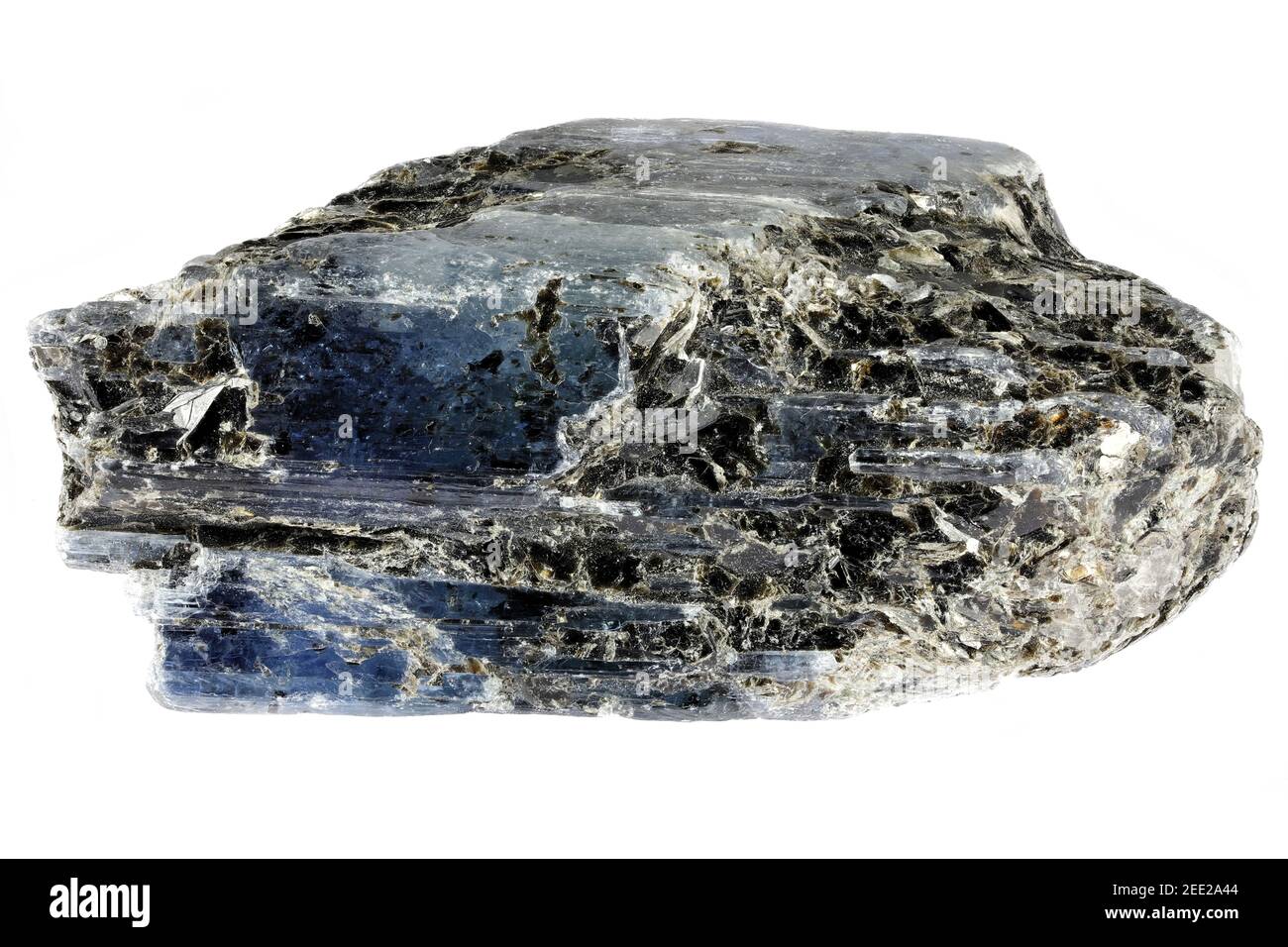 kyanite with mica from Zimbabwe isolated on white background Stock ...