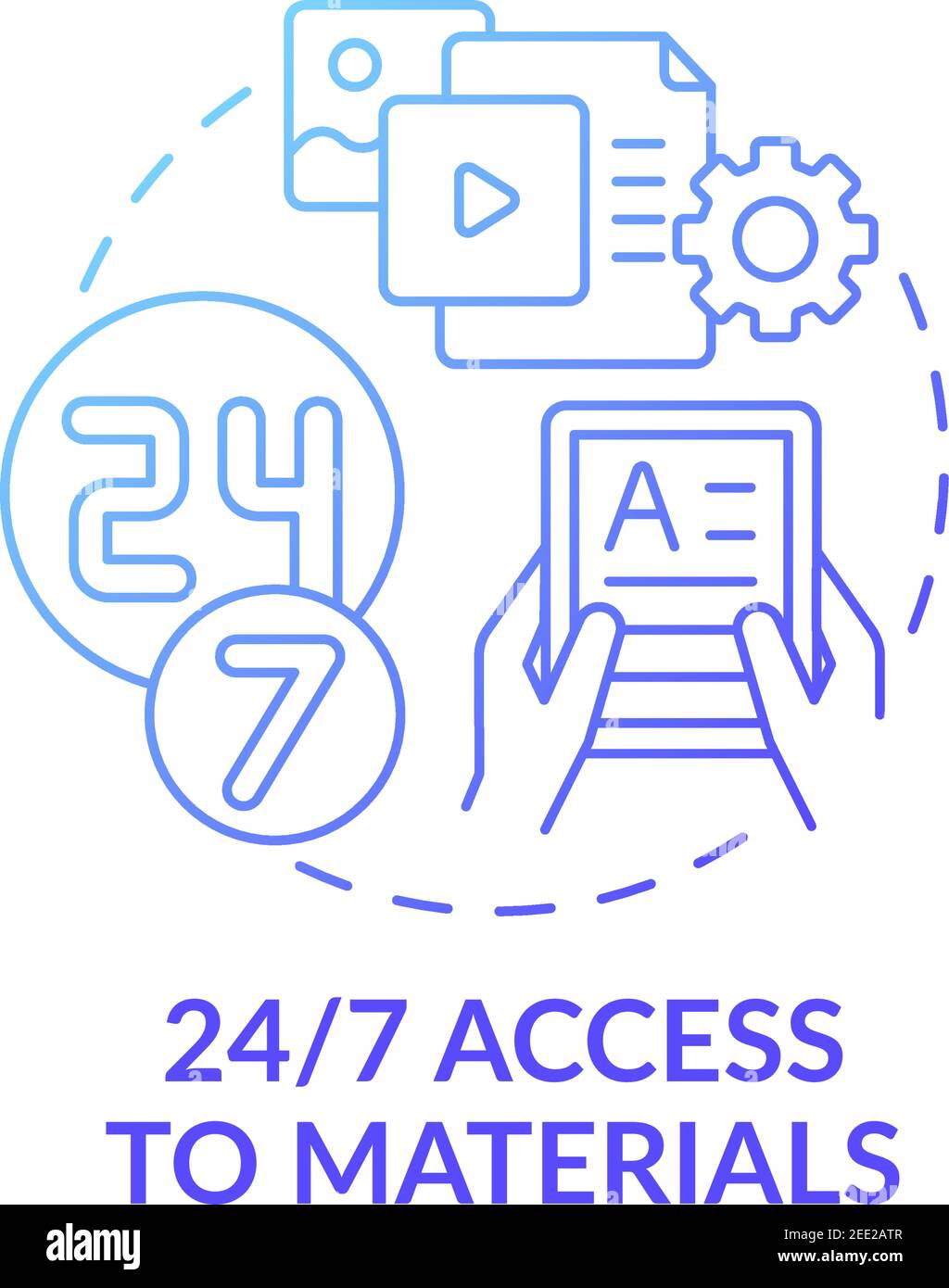 24 to 7 access to materials concept icon Stock Vector Image & Art - Alamy