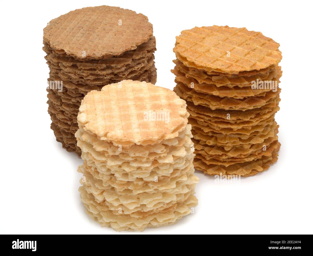 Crispy wafers isolated on white background Stock Photo - Alamy