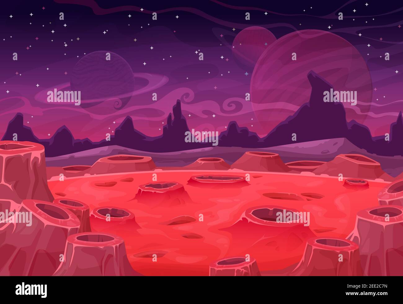 Mars surface craters Stock Vector Images - Alamy