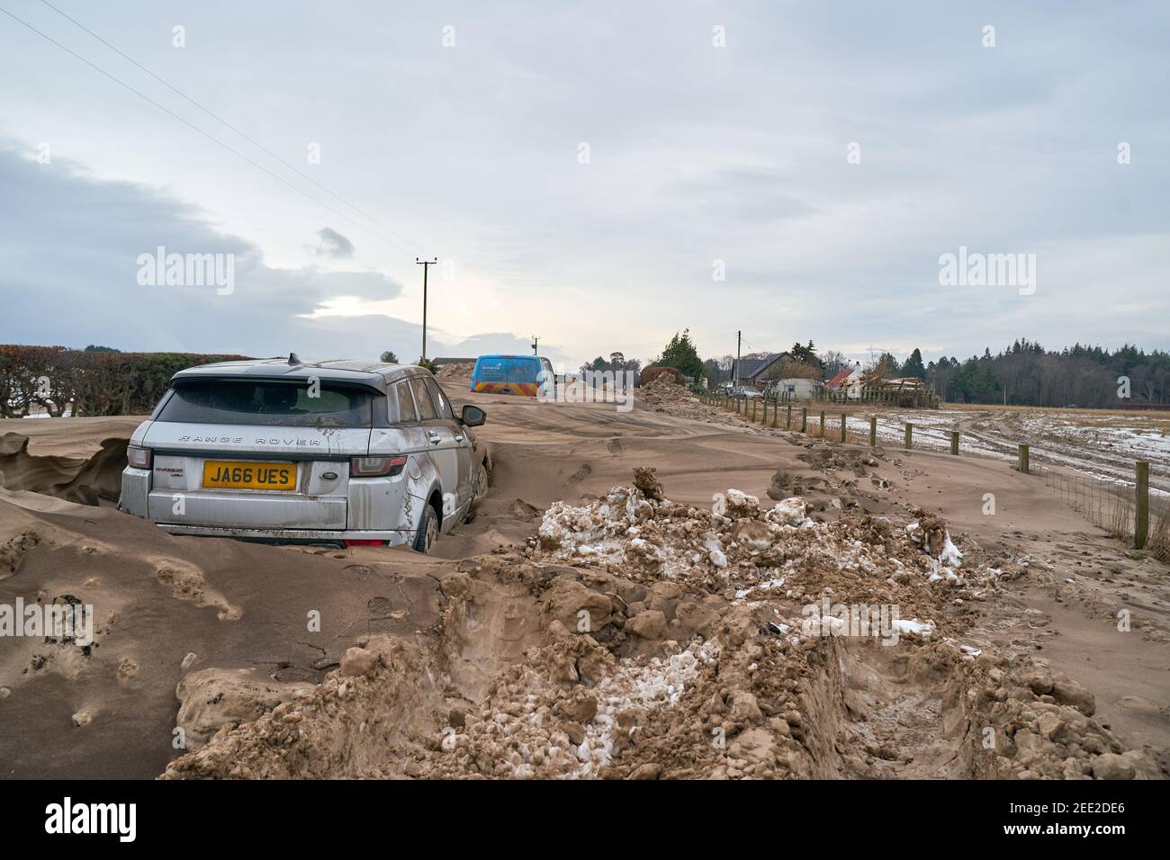 A98 near Buckie, Moray, UK. 14th Feb, 2021. UK. This is the scenes of ...