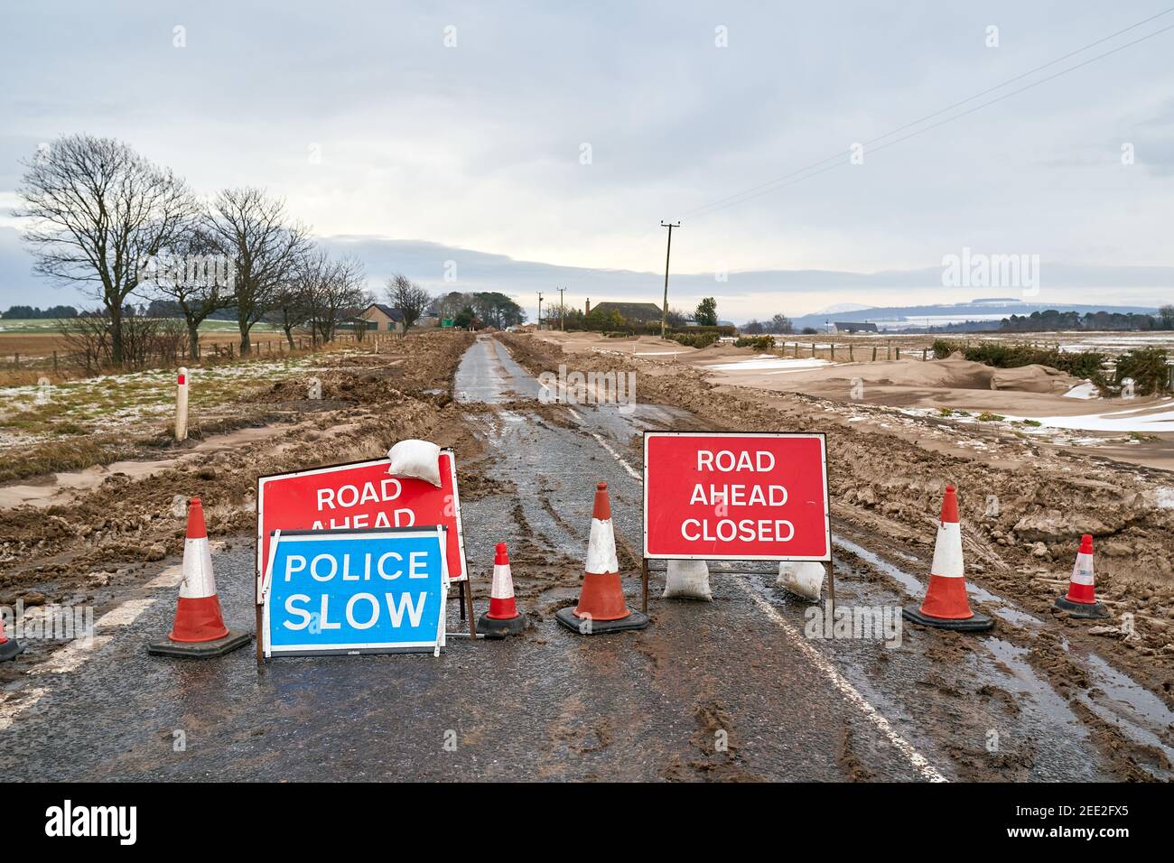 A98 near Buckie, Moray, UK. 14th Feb, 2021. UK. This is the scenes of ...