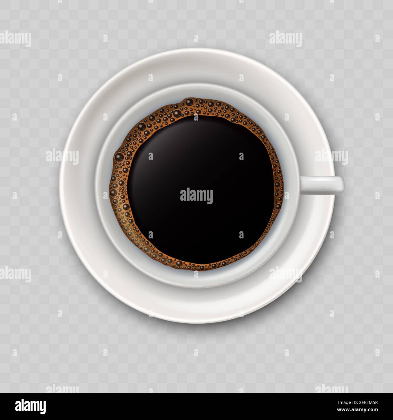 Modern realistic icon with black coffee cup top view. I Stock Vector ...
