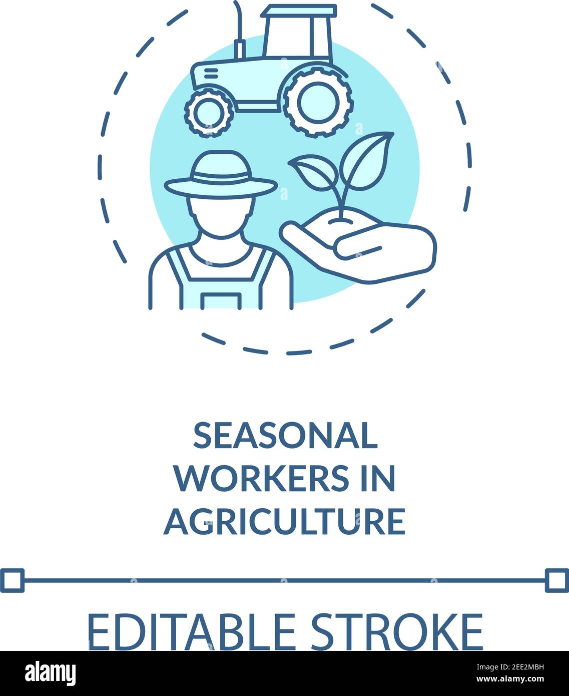 Seasonal workers in agriculture concept icon Stock Vector Image & Art ...