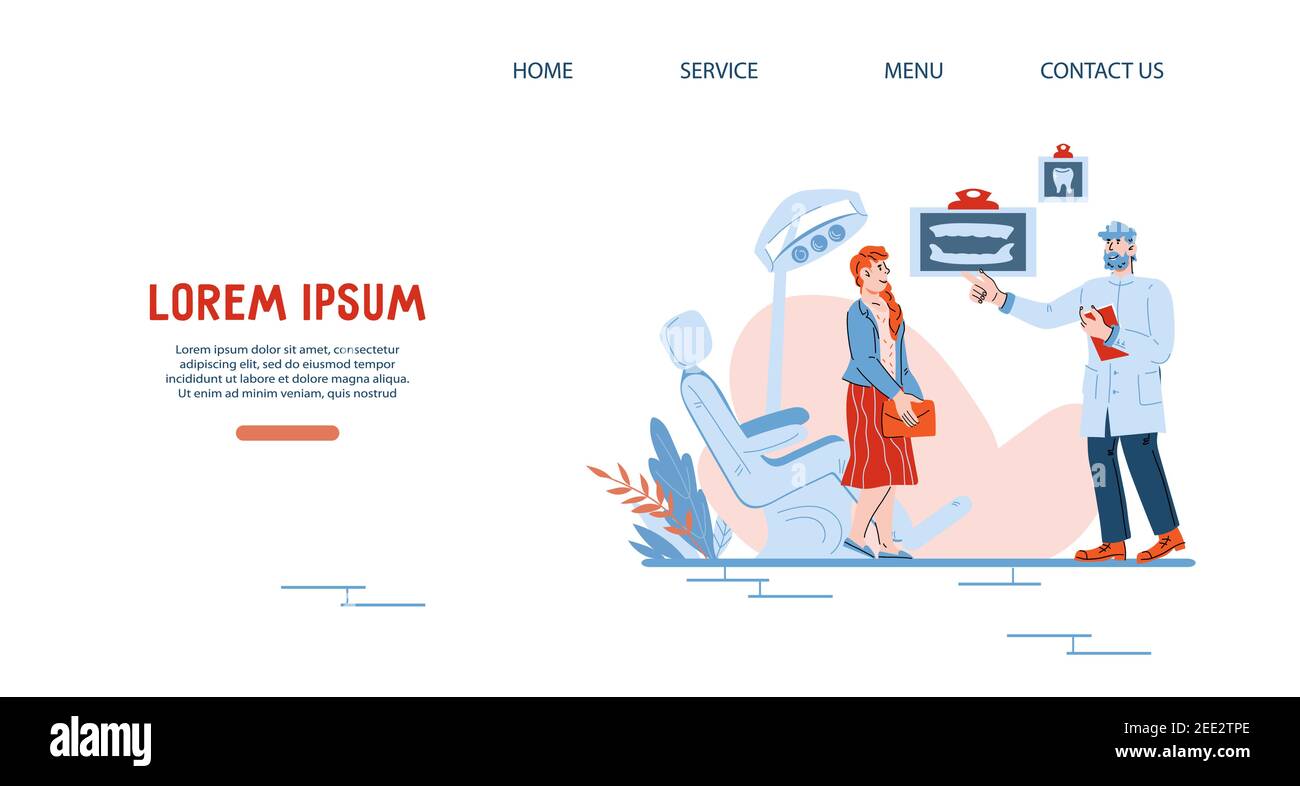 Web site template with dentist doctor prescribes teeth treatment plan ...