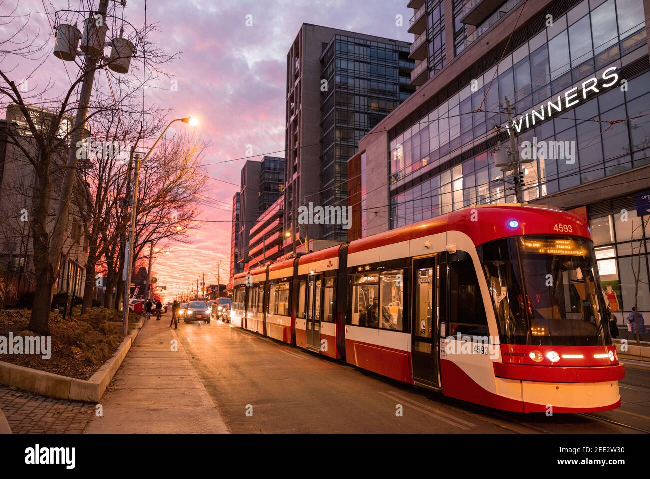 Busy Toronto Street with Street Car Stock Photo - Alamy
