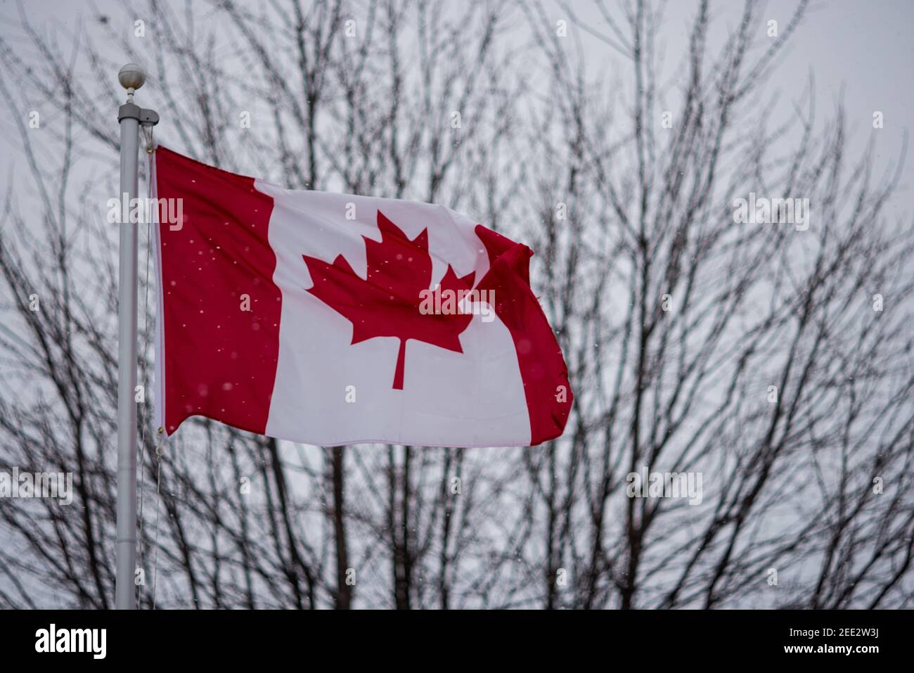 Snow flag canadian flag hi-res stock photography and images - Alamy