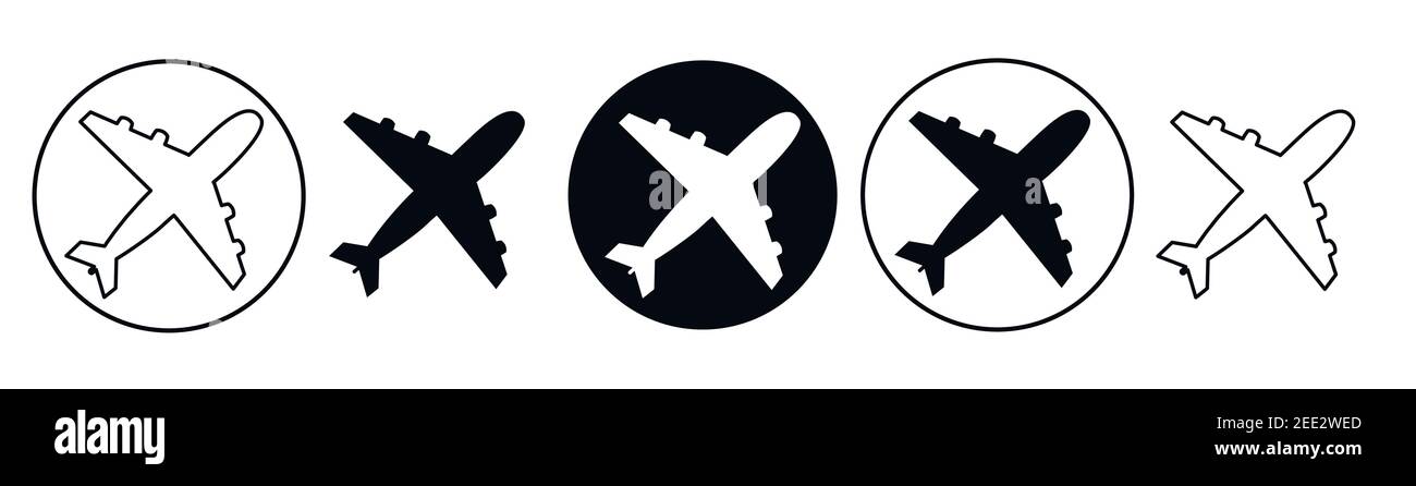 Airplane vector icons set. Illustration isolated for graphic design ...