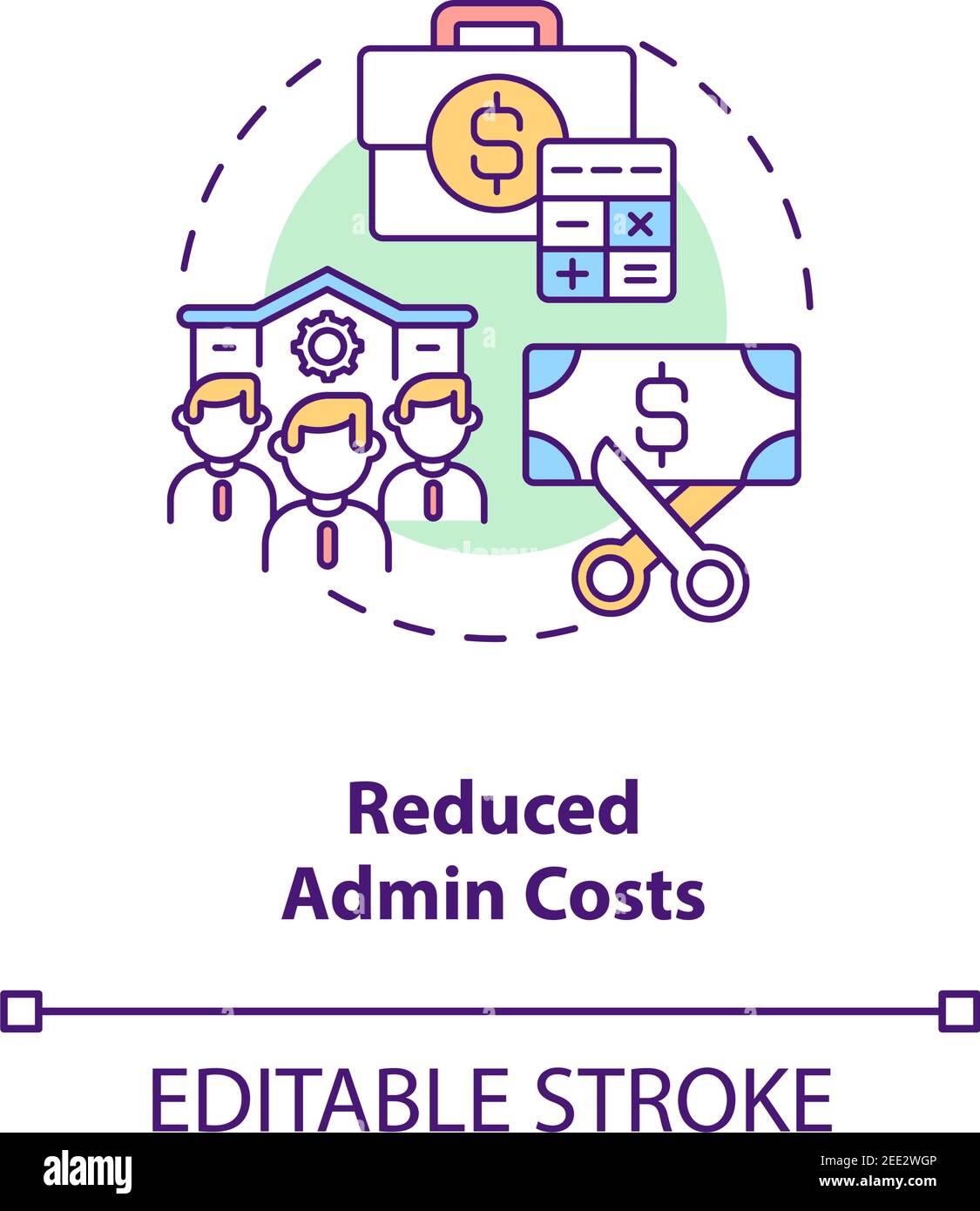 Reduced admin costs concept icon Stock Vector Image & Art - Alamy