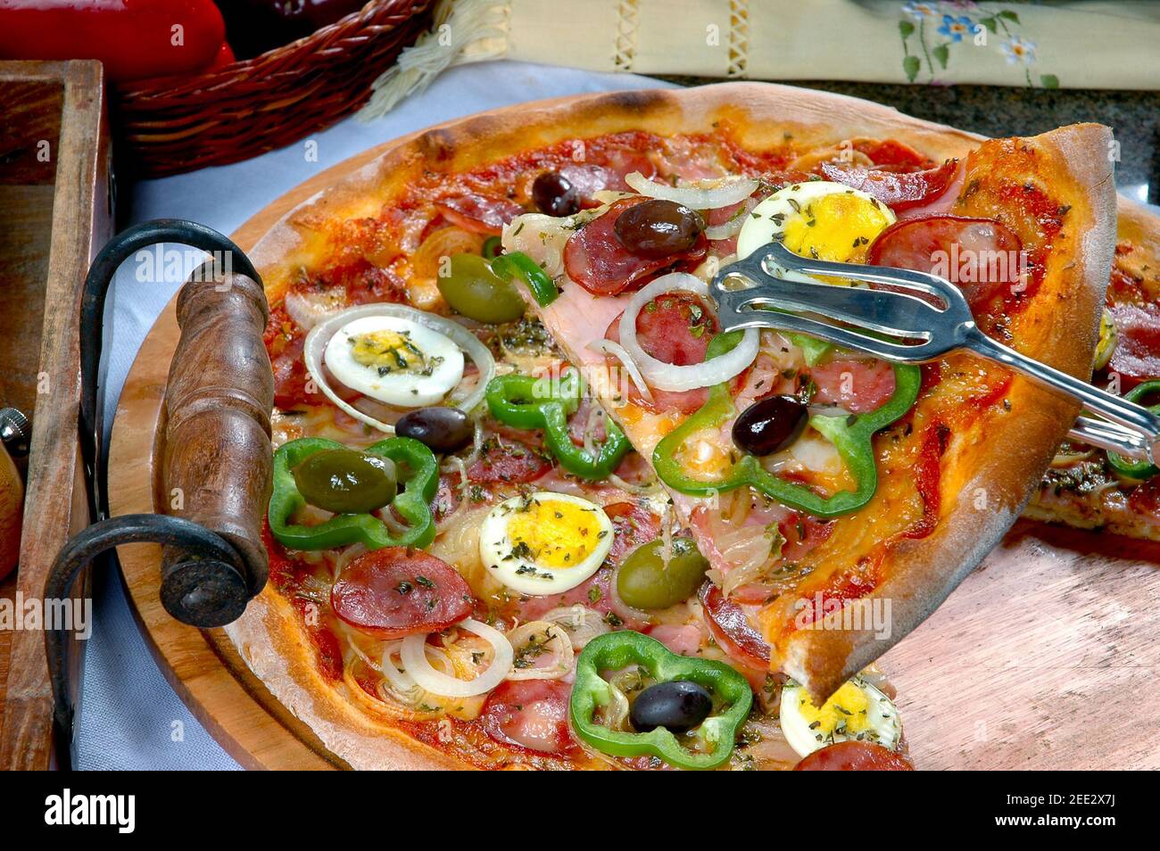 Delicious roast pizza Stock Photo - Alamy