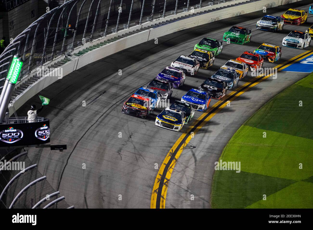 Daytona Beach, Florida, USA. 15th Feb, 2021. Chase Elliott (9) races ...