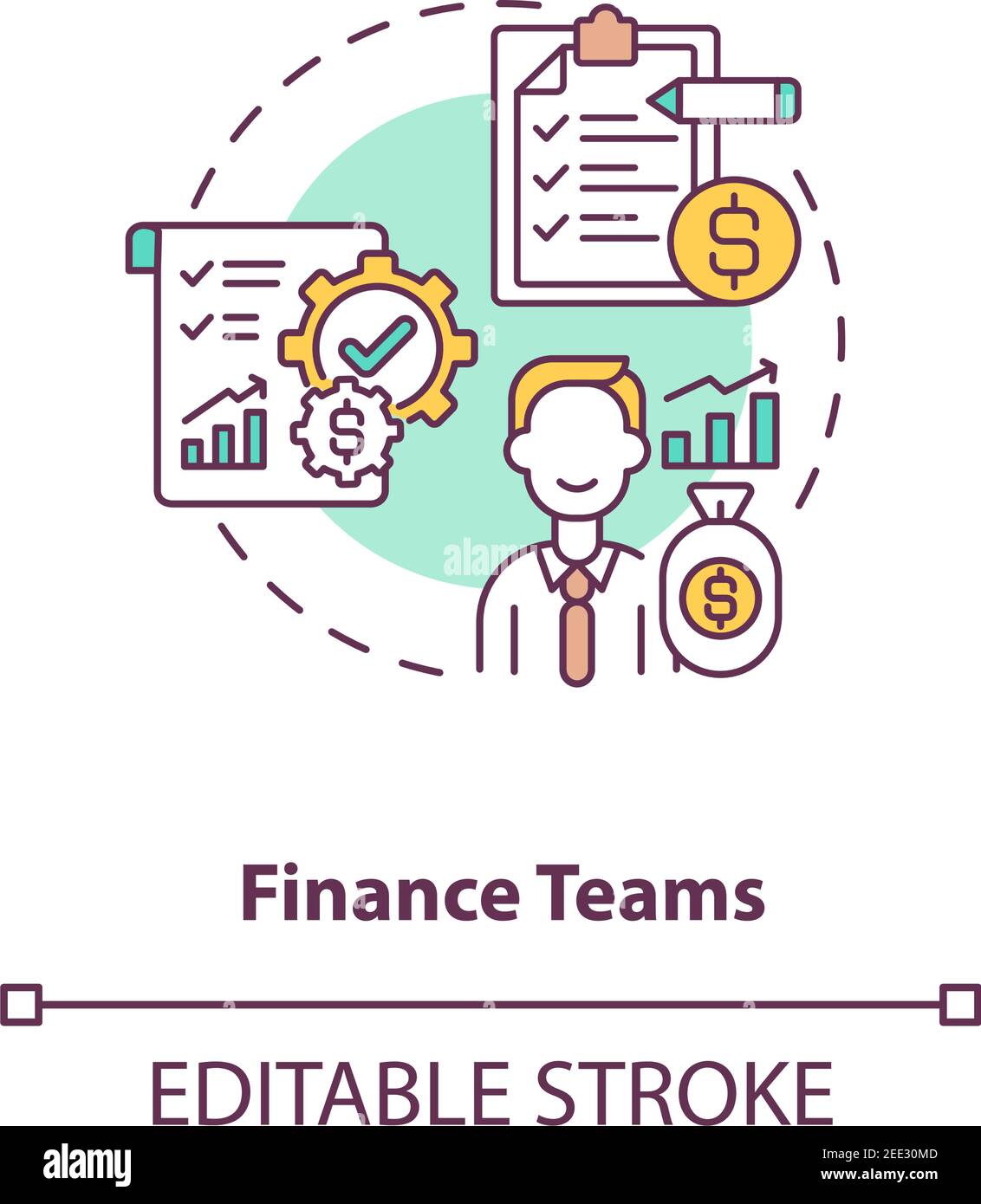 Finance teams concept icon Stock Vector Image & Art - Alamy