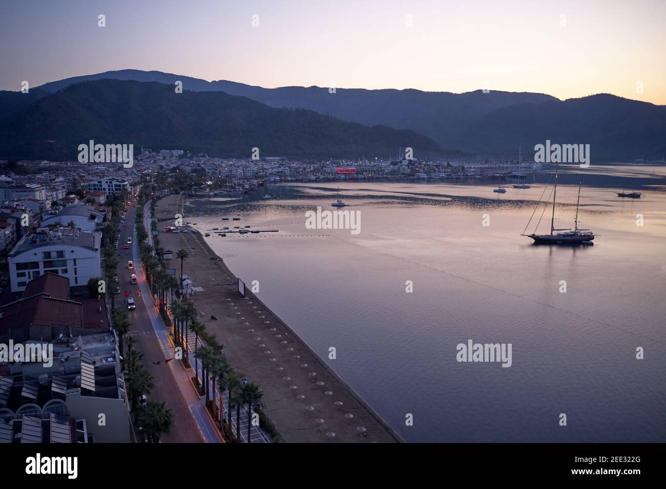 Beautiful Mediterranean town Marmaris at sunset, Turkey Stock Photo - Alamy