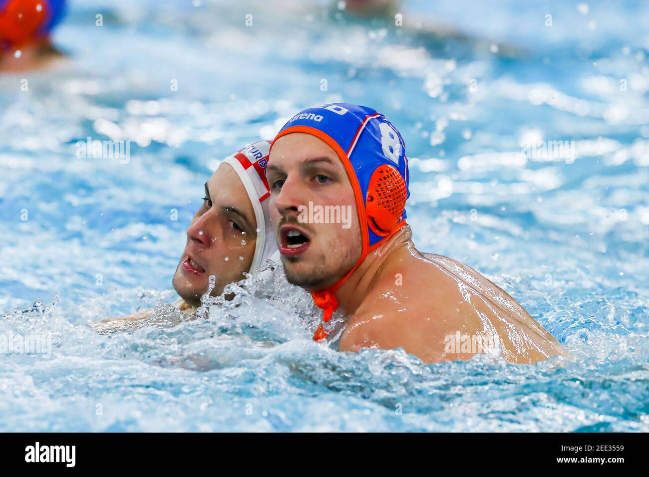 ROTTERDAM, NETHERLANDS - FEBRUARY 15: Luka Loncar of Croatia, Jesse ...