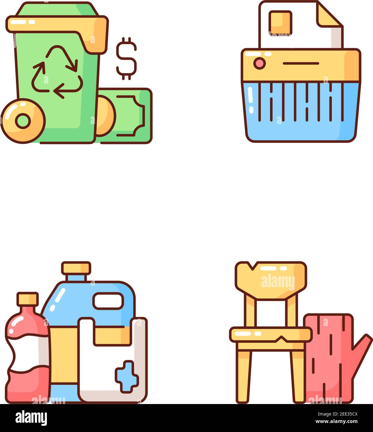 Managing waste RGB color icons set Stock Vector Image & Art - Alamy