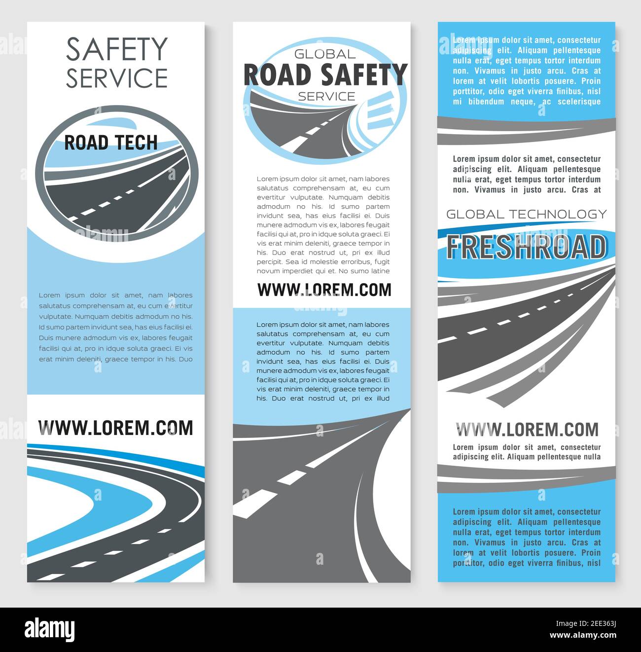Road safety service technology banners. Vector template design for ...