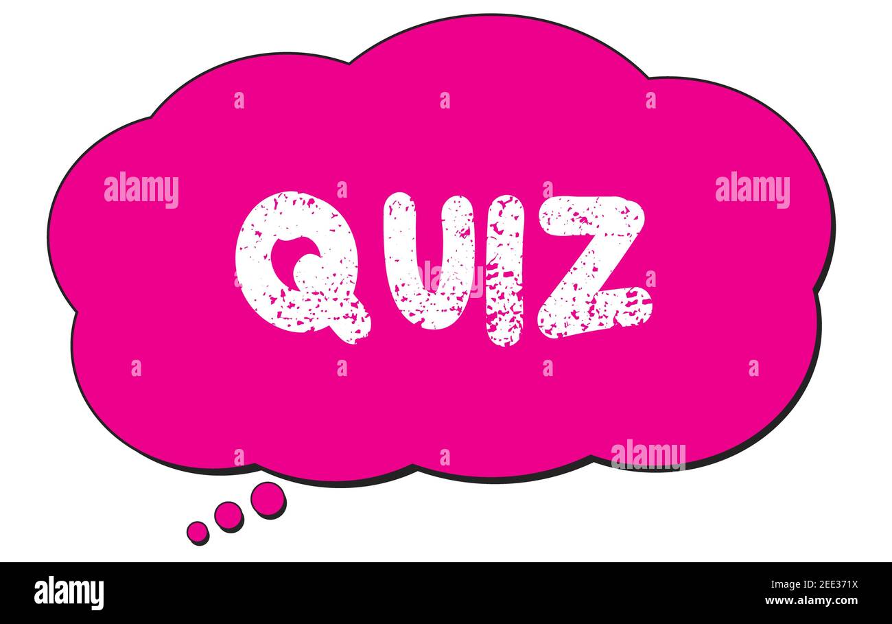 QUIZ text written on a pink thought cloud bubble Stock Photo - Alamy