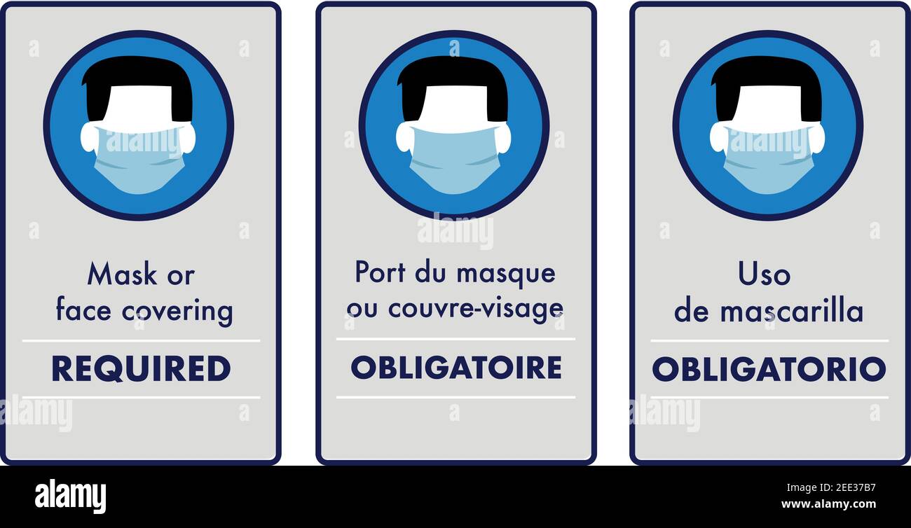 mask or face covering required warning sign covid-19 protection icon ...