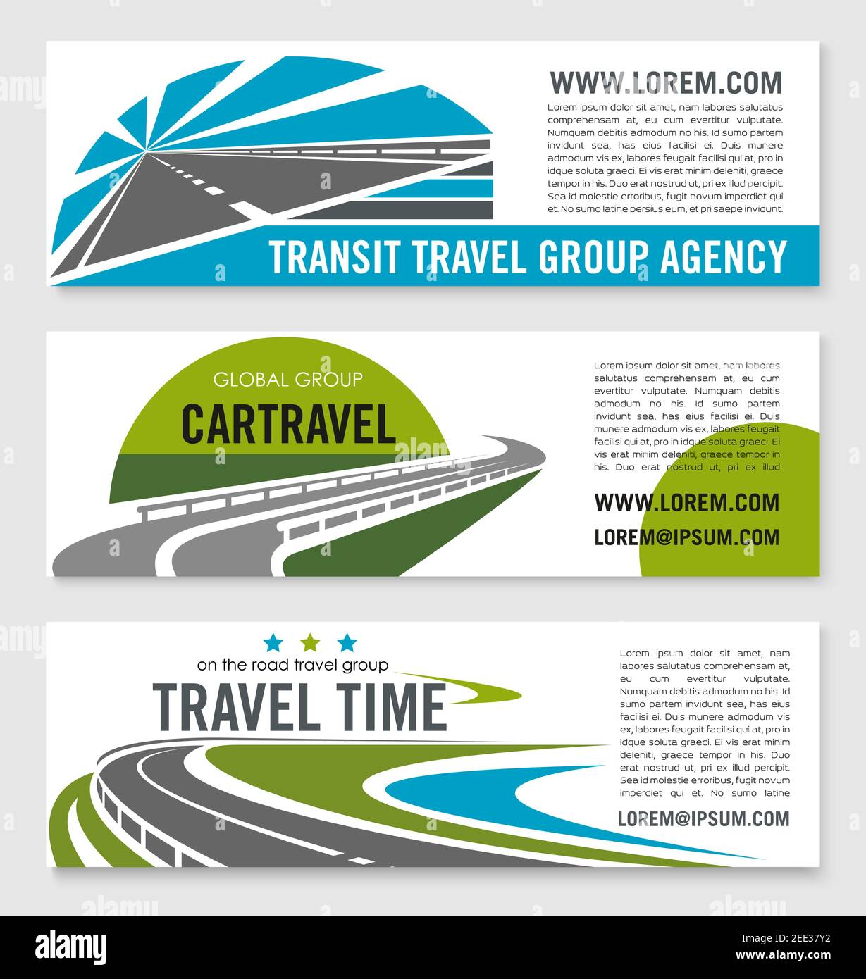 Car travel company or road trip tourist vector banners for touristic ...