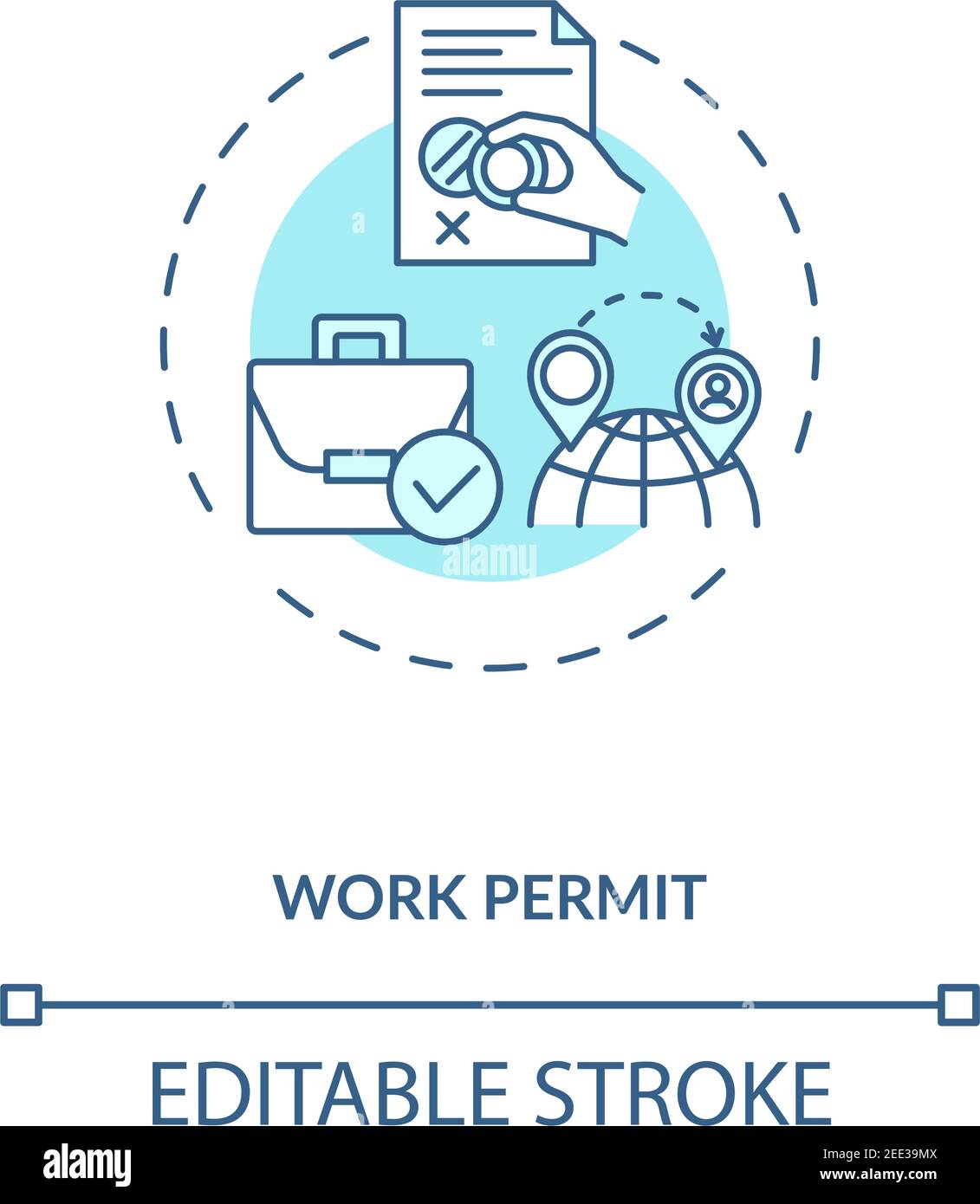 Work permit concept icon Stock Vector Image & Art - Alamy