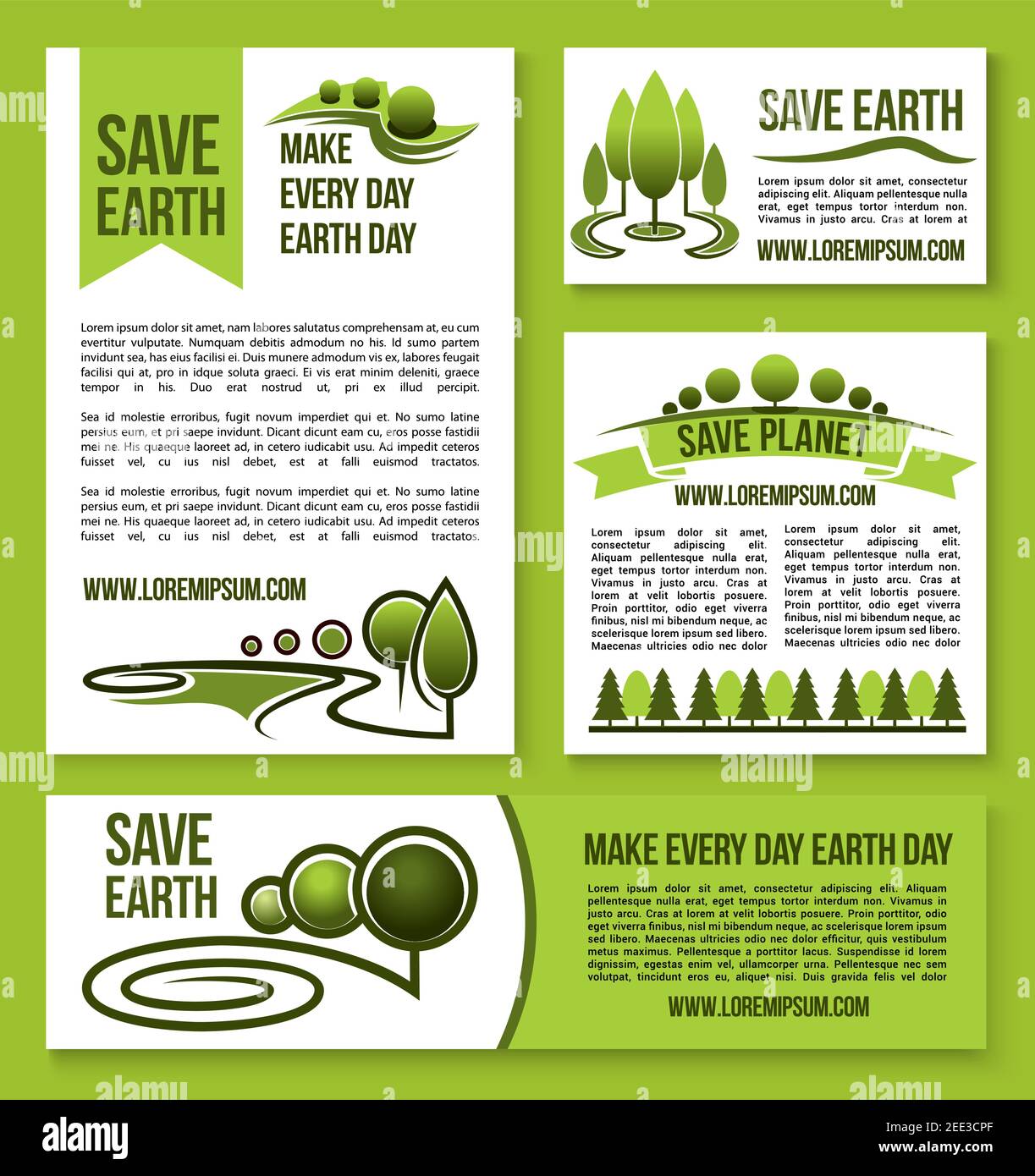 Save Earth and Save Planet design templates of vector posters and ...