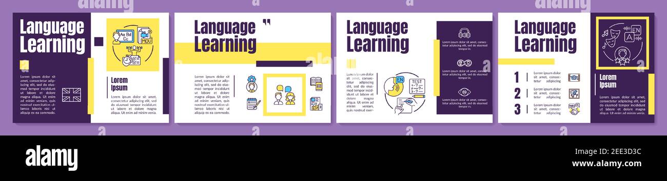 Language learning brochure template Stock Vector Image & Art - Alamy