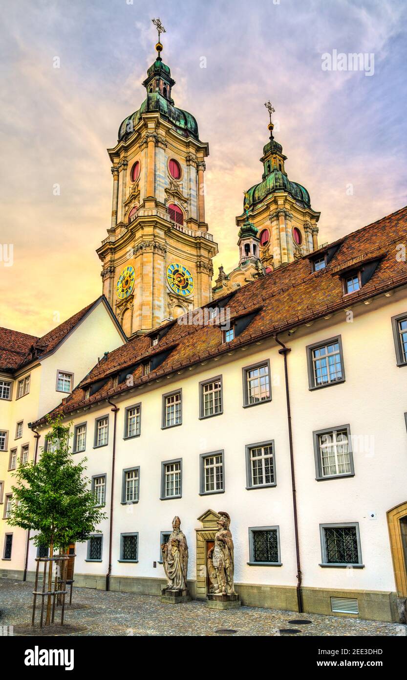 Cathedral of Saint Gall Abbey in St. Gallen, Switzerland Stock Photo ...